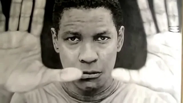 Denzel Washington Pencil Drawing Video Reveal by Artist, Samantha ...