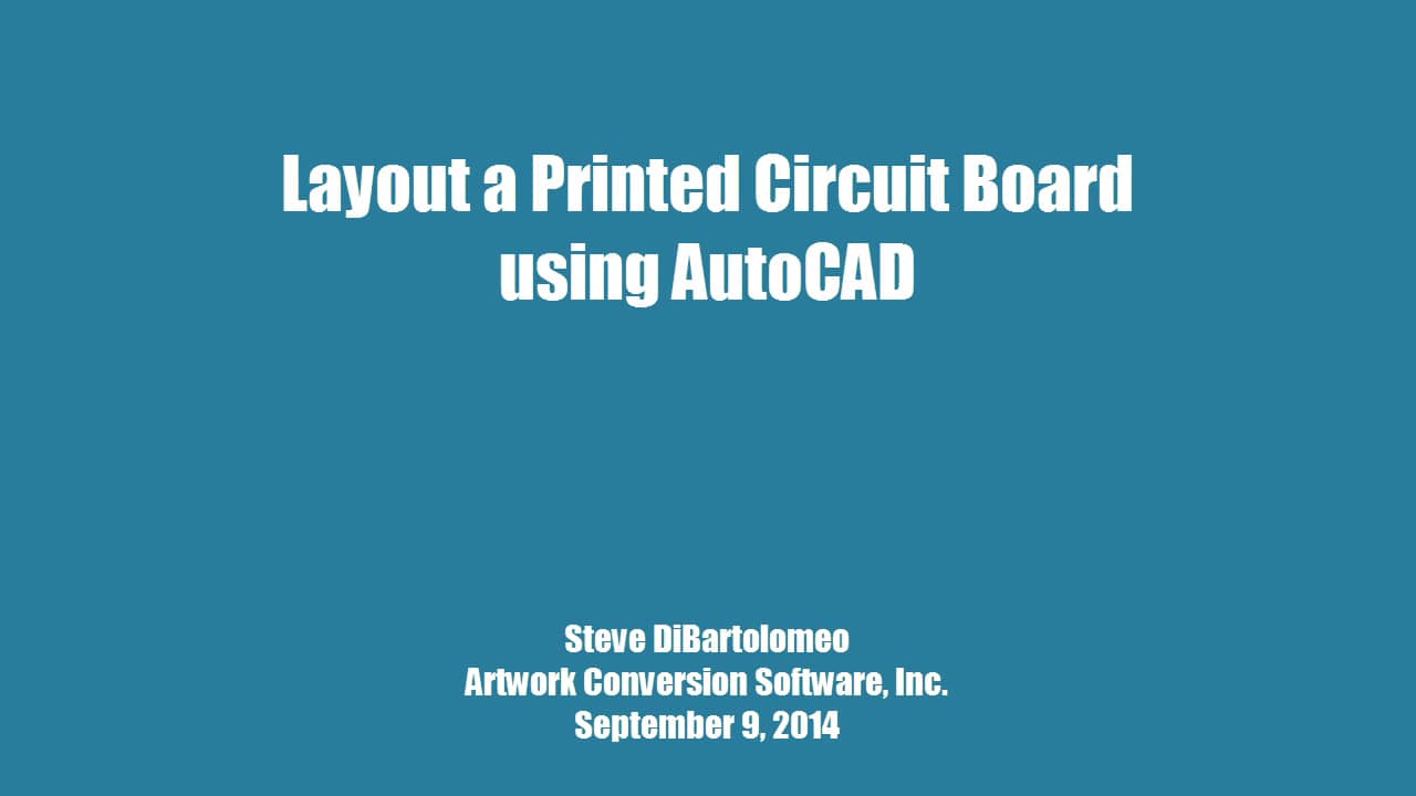 Intro to PCB Layout using AutoCAD on Vimeo