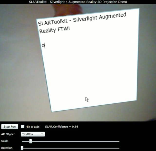 SLARToolkit - Silverlight Augmented Reality 3D projection sample on Vimeo