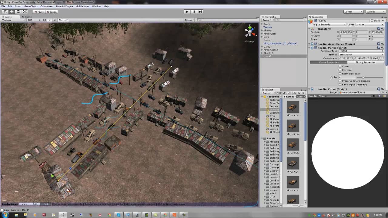 Houdini Engine for Unity | Curve Decorator Asset on Vimeo