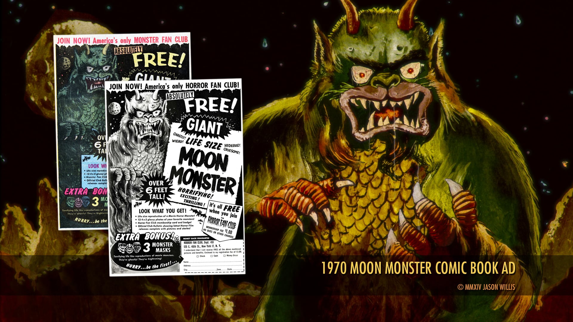 Moon Monster - Animated Horror Fan Club Spot (Comic Book Ad, 1970) on Vimeo