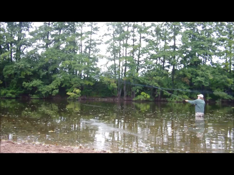 Underhand cast in slow motion