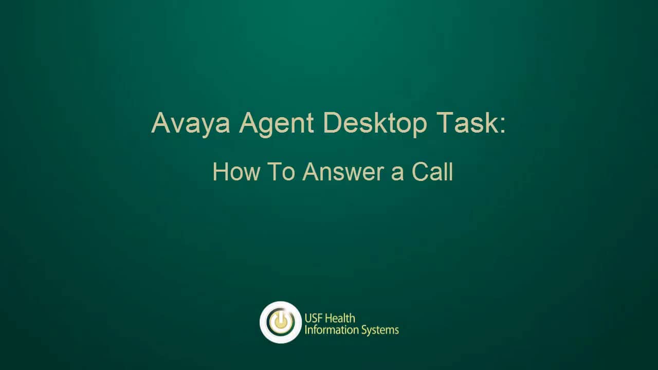Avaya Agent Desktop Task: How to Answer a Call on Vimeo