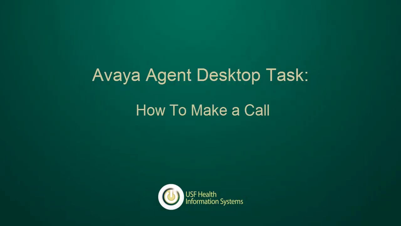 Avaya Agent Desktop Task: How to Make a Call on Vimeo