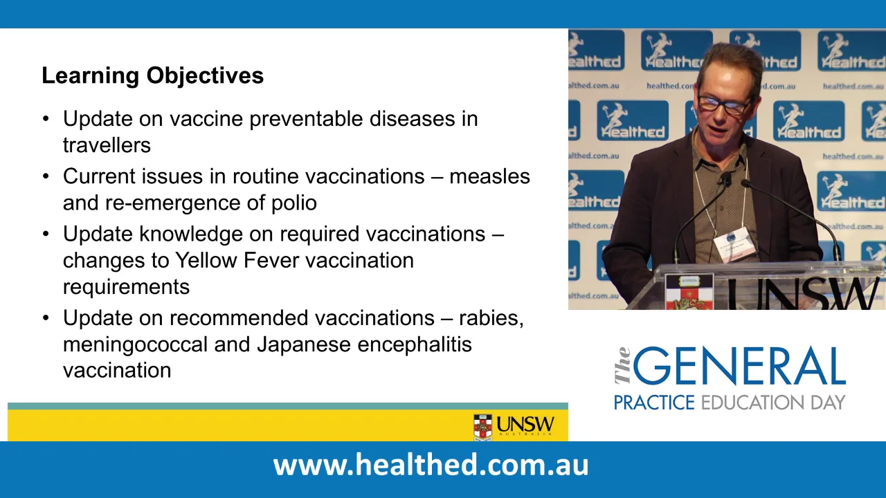 Prof Nicholas Zwar - Travel Medicine Update on Vimeo