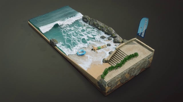 Beach Wave CGI Simulation