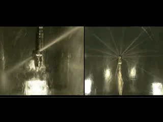 Gamajet impingement tank cleaning device vs. static spray ball on Vimeo