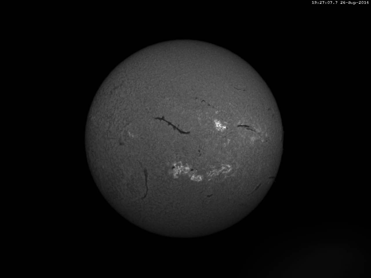 Sun - Hydrogen-alpha view, with solar radio burst Sept 26 2014 on Vimeo