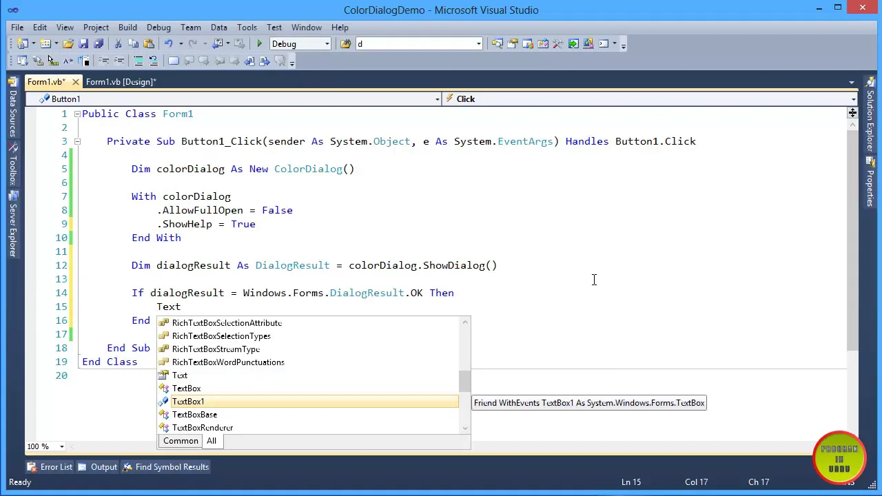9.VB.NET ColorDialog Control Tutorial in Urdu on Vimeo