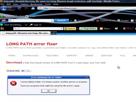 Total Path and Filename Length Must not Exceed 260 Characters Winrar. Try LongPathTool.com on Vimeo