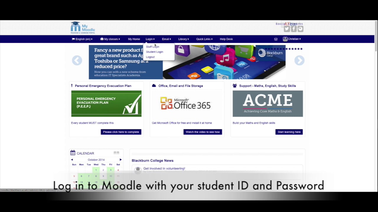 How to access your timetable on Moodle