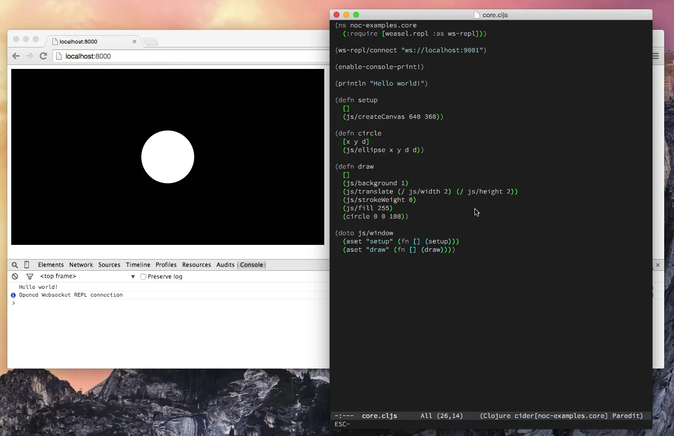 Live-edit a p5.js sketch with ClojureScript on Vimeo