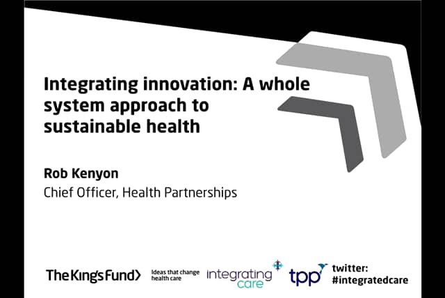 Rob Kenyon: Integrating innovation on Vimeo