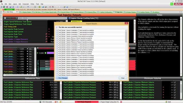 MoTeC M1 Software Tutorial: Changing Injectors