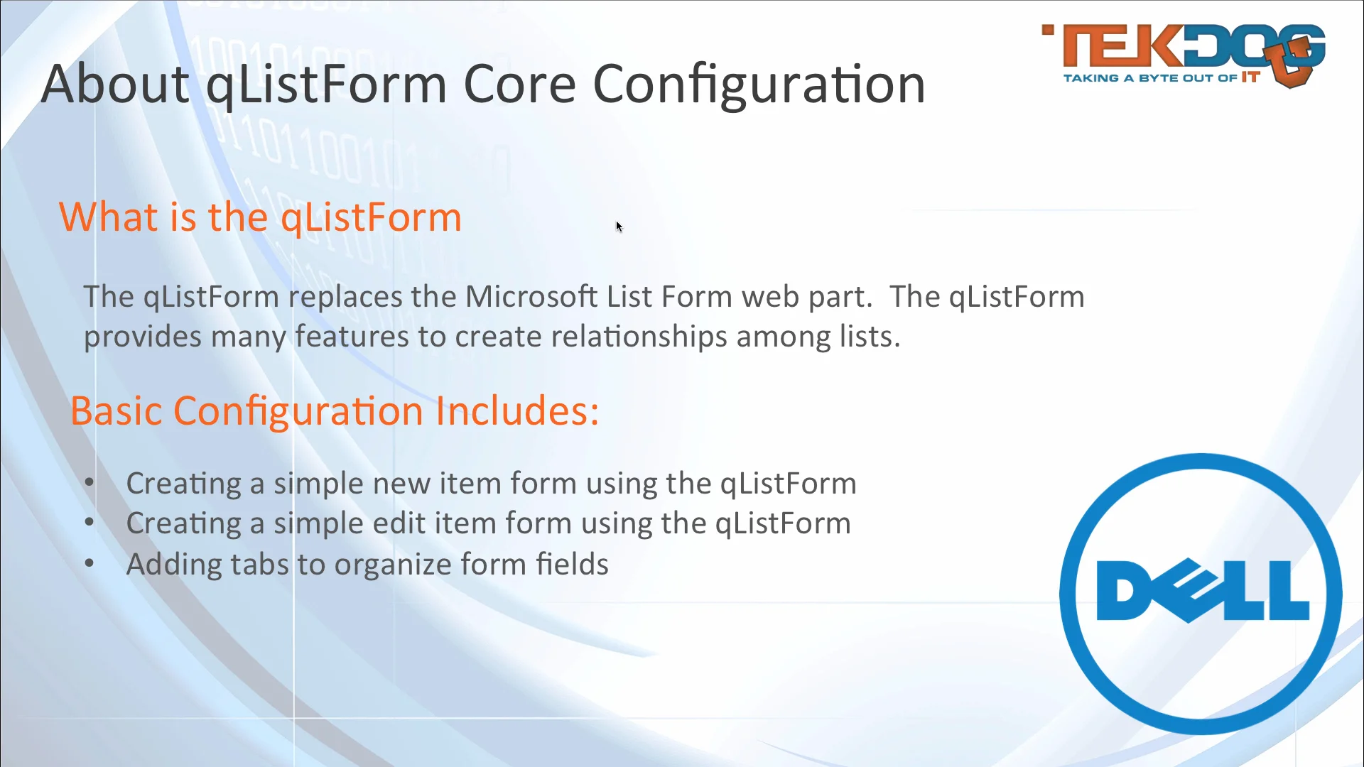 qListForm Core Configuration Overview on Vimeo