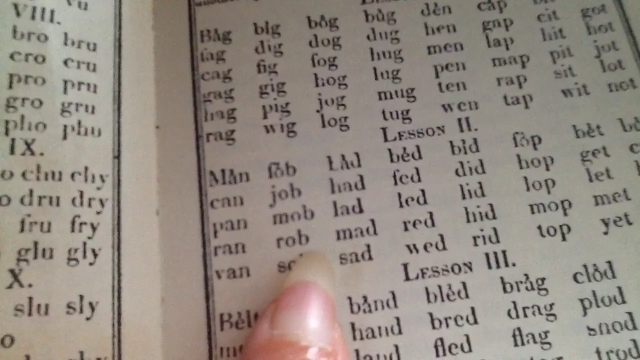 Noah Webster's Blue Backed Speller Table II Lesson II on Vimeo