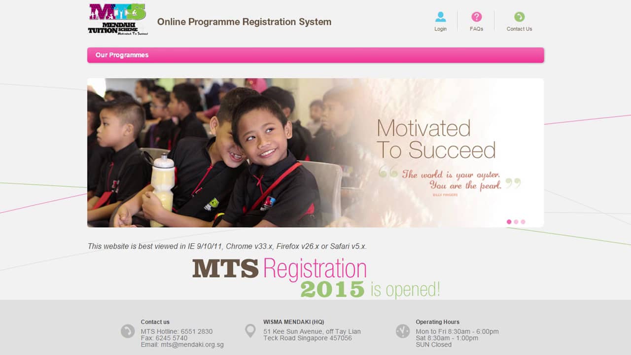 MENDAKI Tuition Scheme - Online Programme Registration System for ...