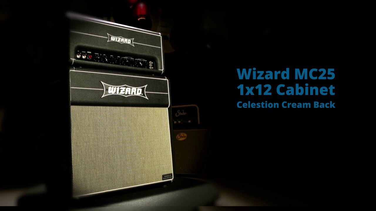 wizard MC25 1x12 cabinet with celestion cream back on Vimeo