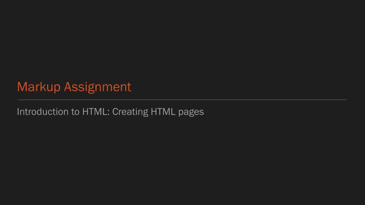 Markup Assignment on Vimeo