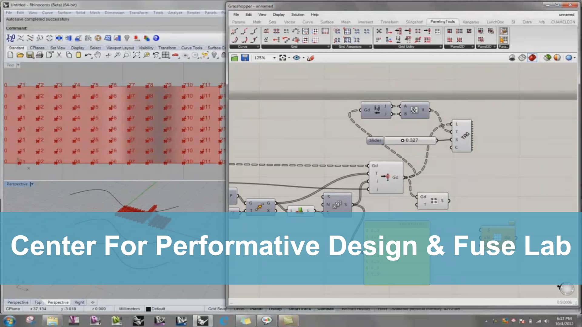 Grasshopper: Paneling Tools for Grasshopper on Vimeo