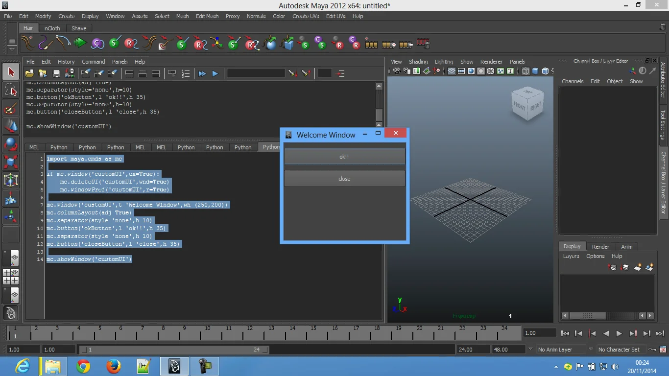 creating custom window in maya using python on Vimeo