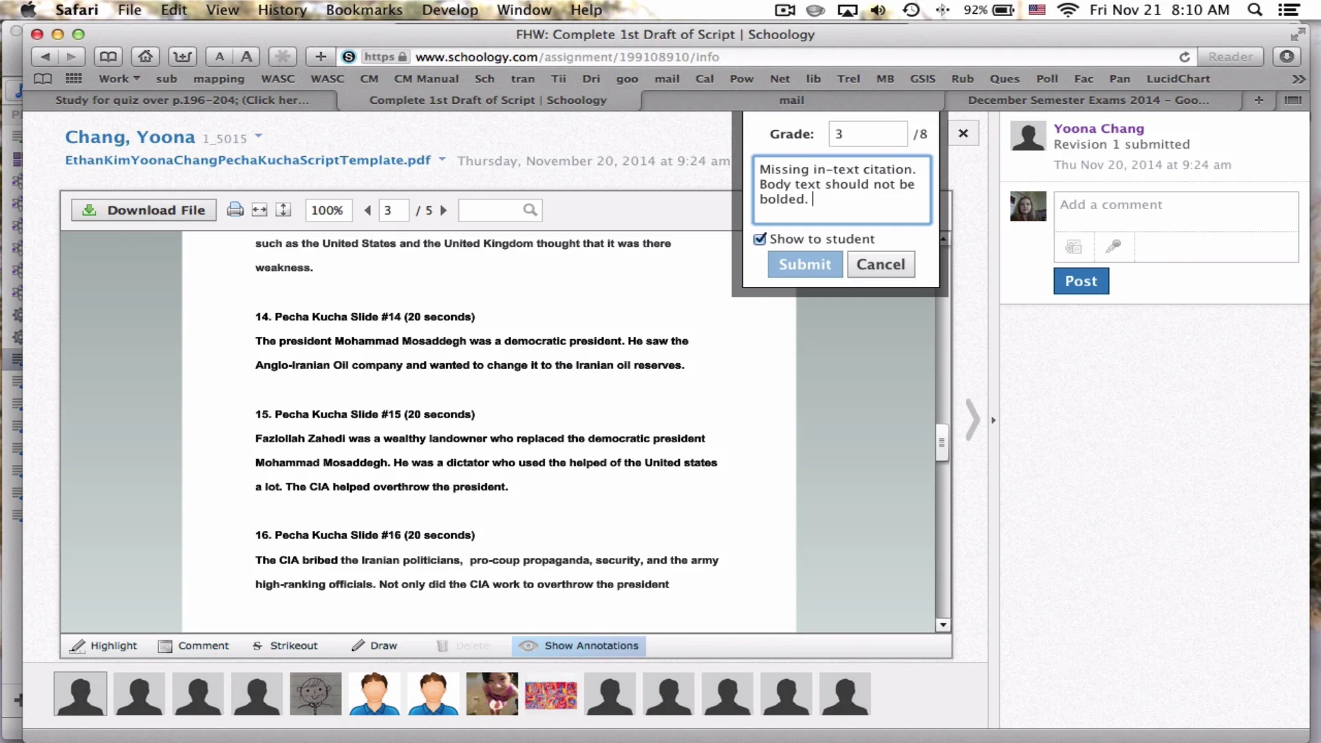 Schoology error while marking daily PDF assignments on Vimeo