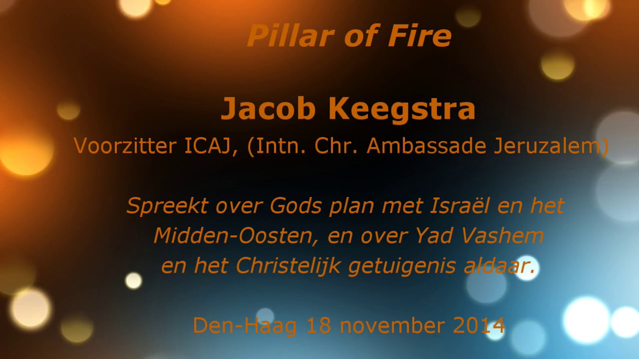 Jacob Keegstra sprak op 18 november 2014 bij Pillar of Fire on Vimeo