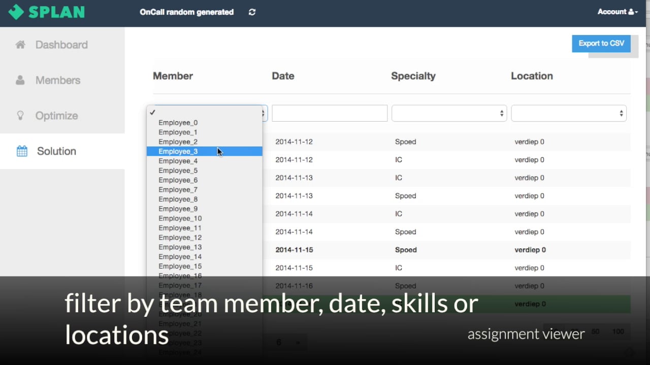 Splan OnCall table viewer and export on Vimeo