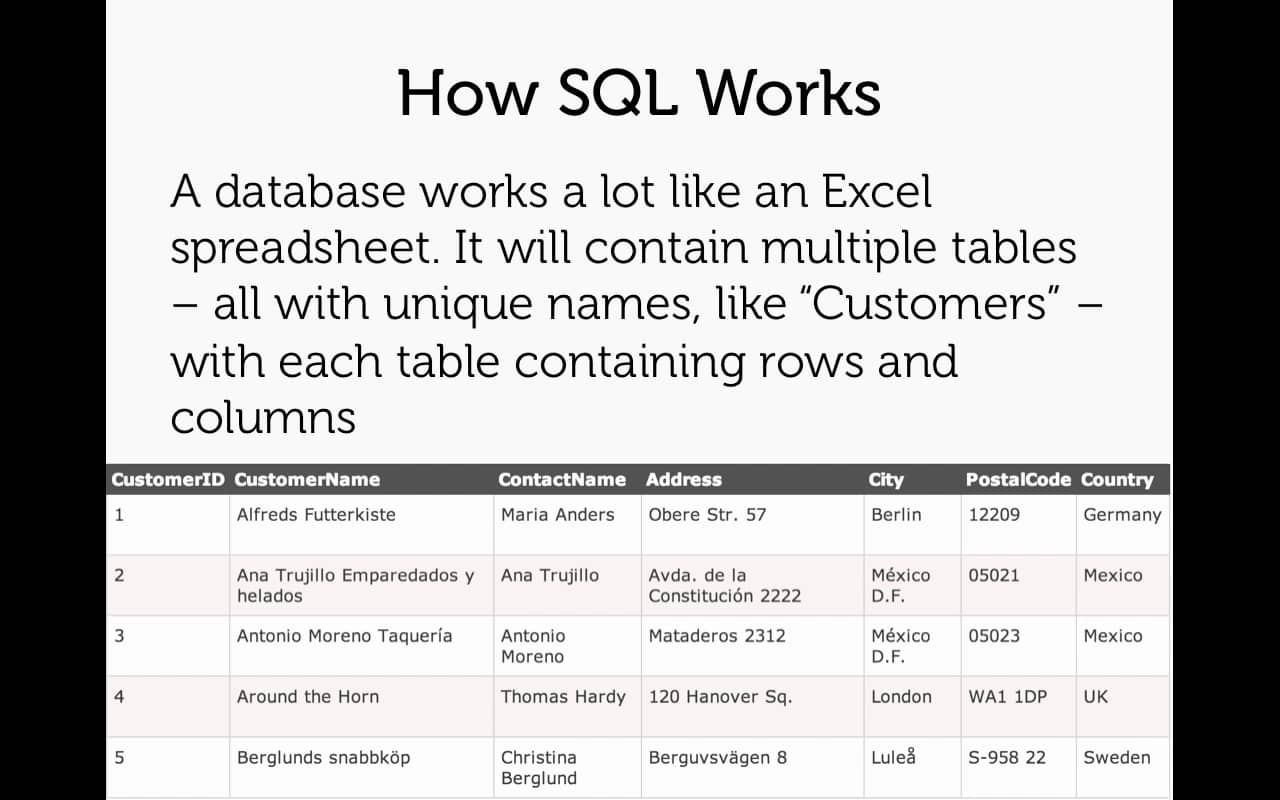 SQL Lecture 10 - SQL vs. Excel on Vimeo