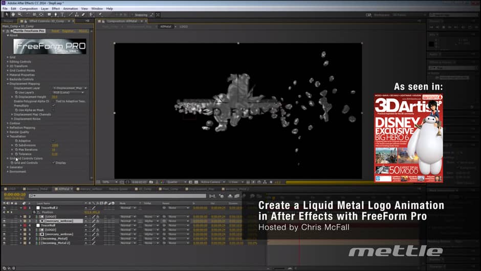 Create a Liquid Metal Logo Animation in After Effects | FreeForm Pro on ...
