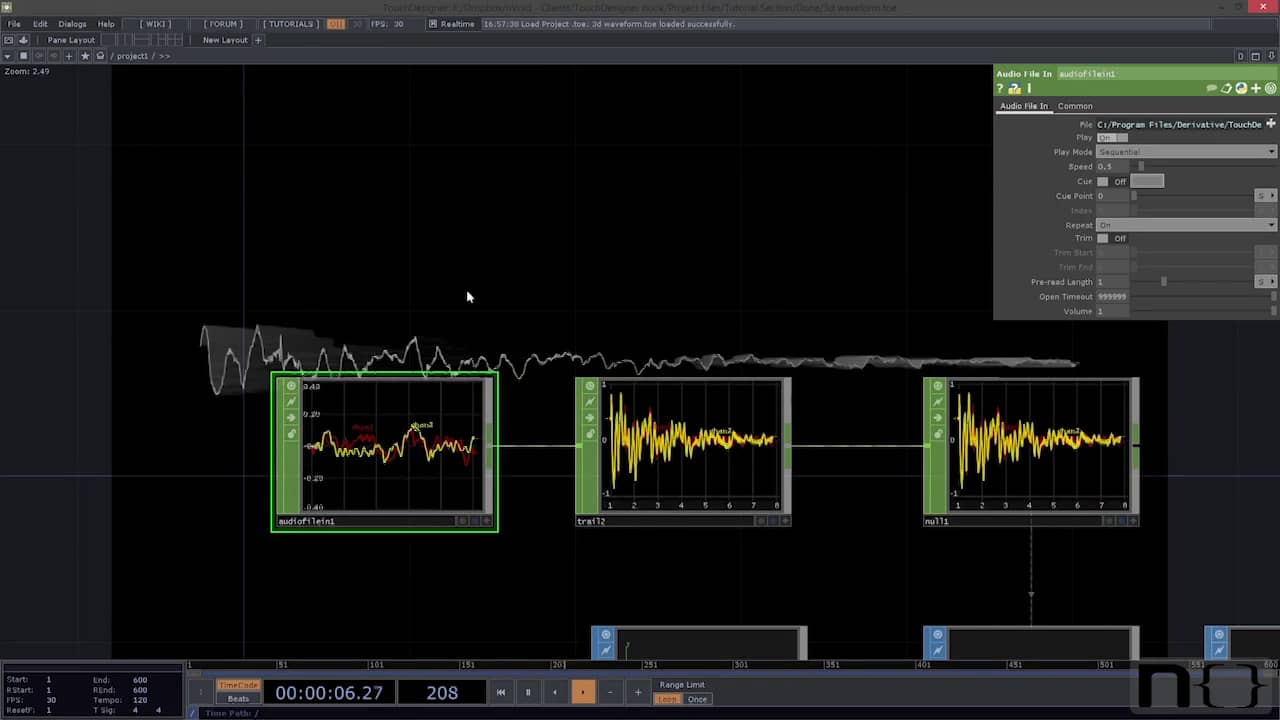 3D Waveform Tutorial from "An Introduction to TouchDesigner" on Vimeo