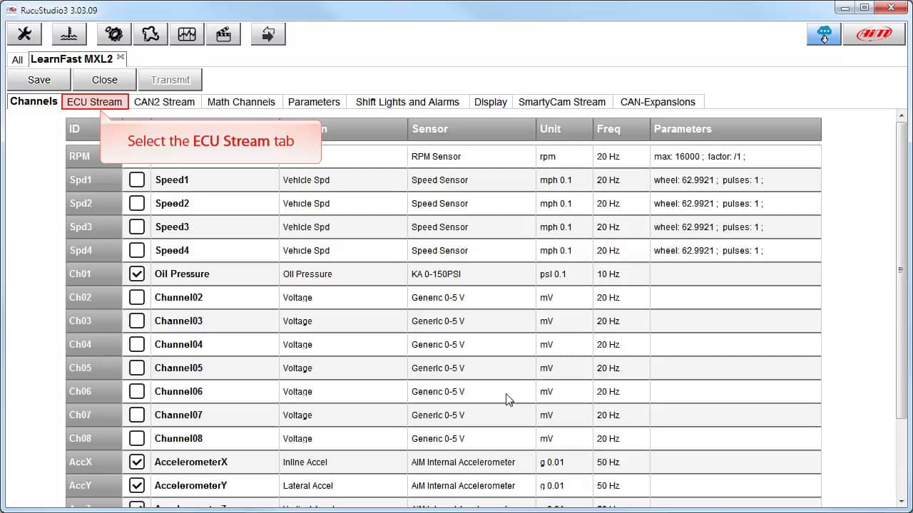 Race Studio 3 Basic Configuration - Part 1 on Vimeo