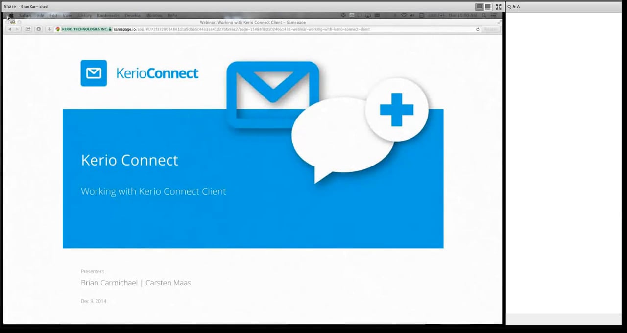 Webinar - Working with Kerio Connect Client on Vimeo