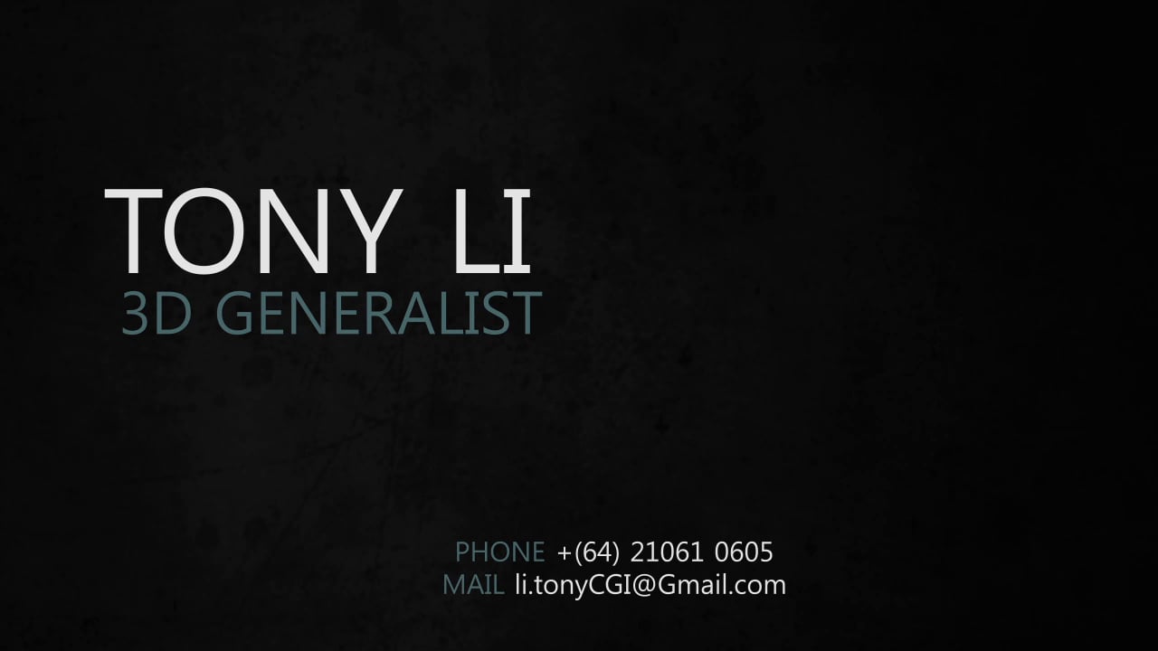 Tony Li 3D Show Reel
