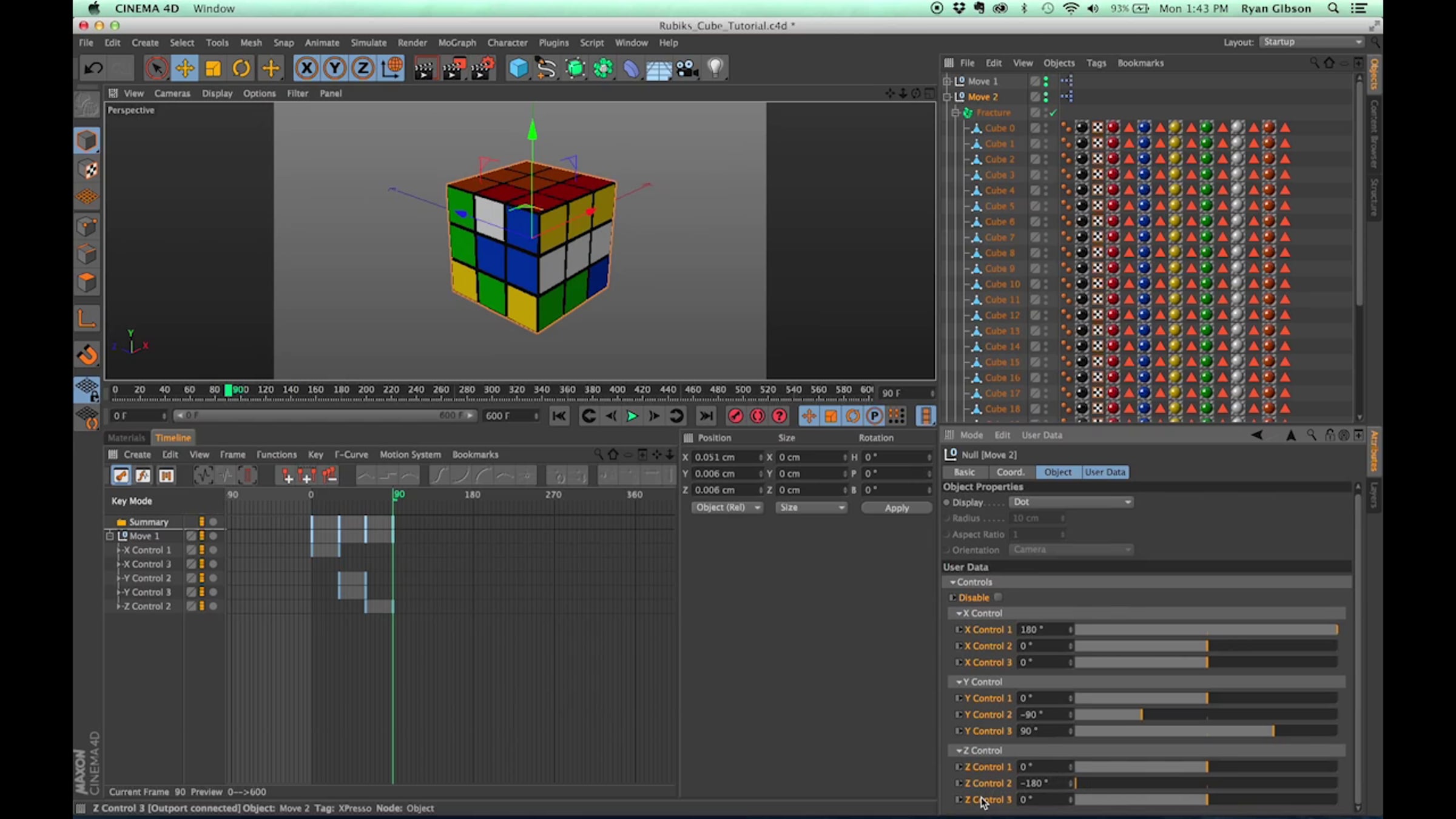 Cinema 4D Rubiks Cube Rig Tutorial
