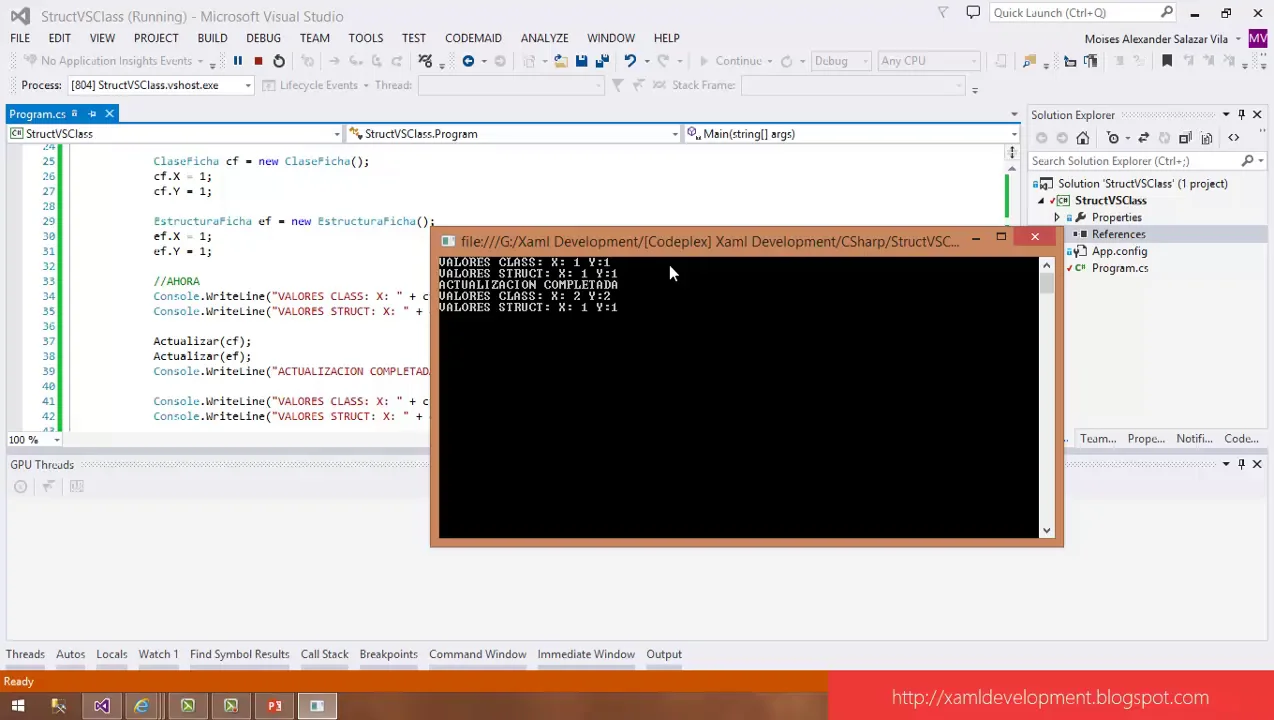 [C#] Structs vs Classes on Vimeo