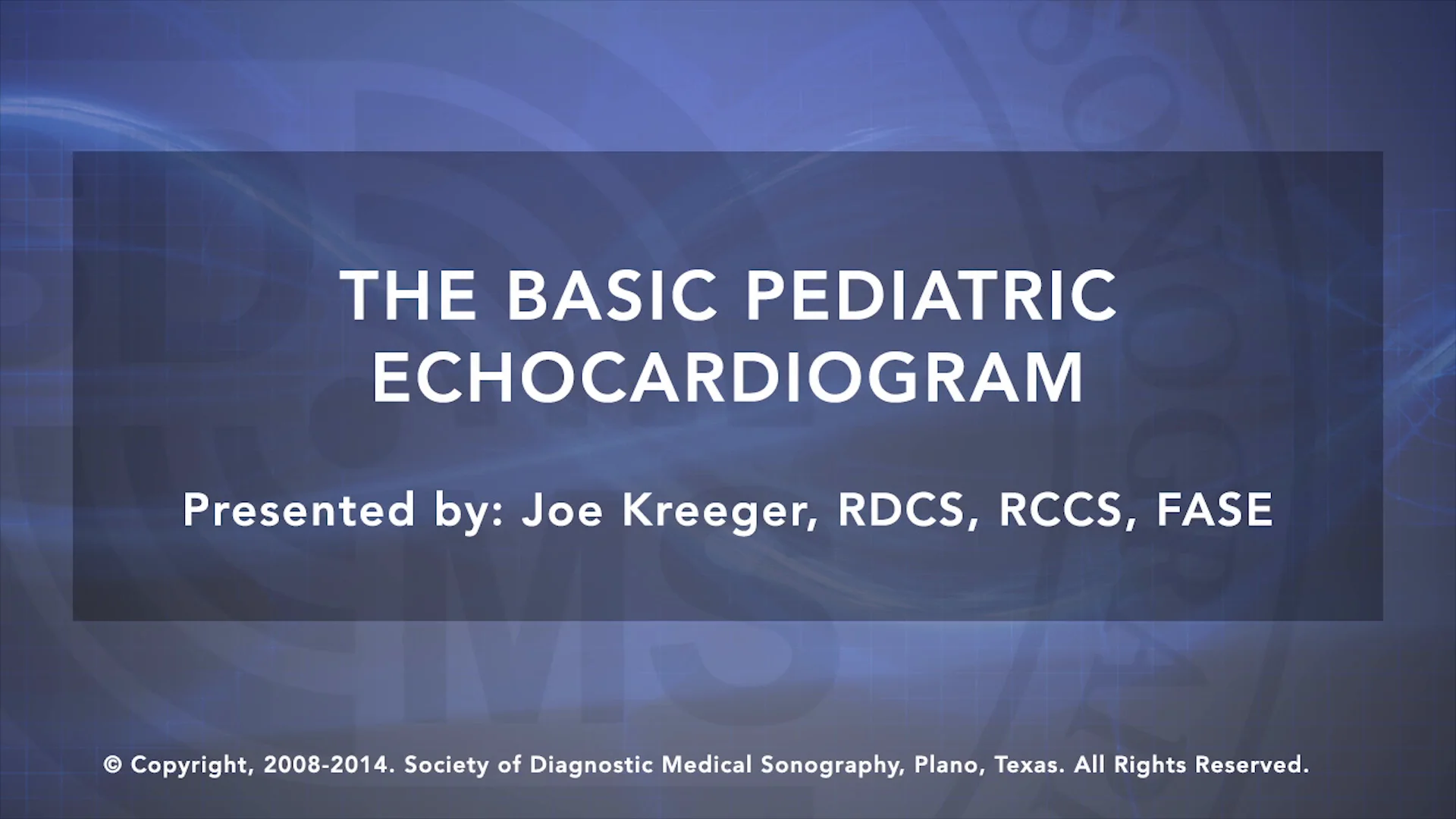 Cardiac Sonography Webinars - Full Length The Basic Pediatric ...