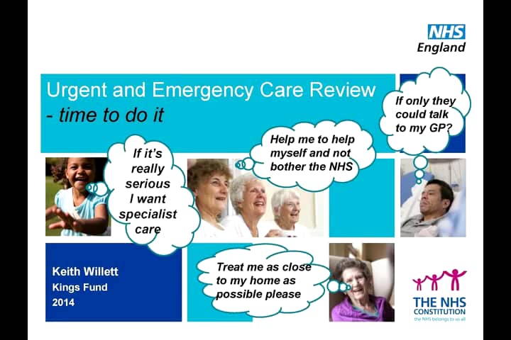 Keith Willett: urgent and emergency care review – time to do it on Vimeo