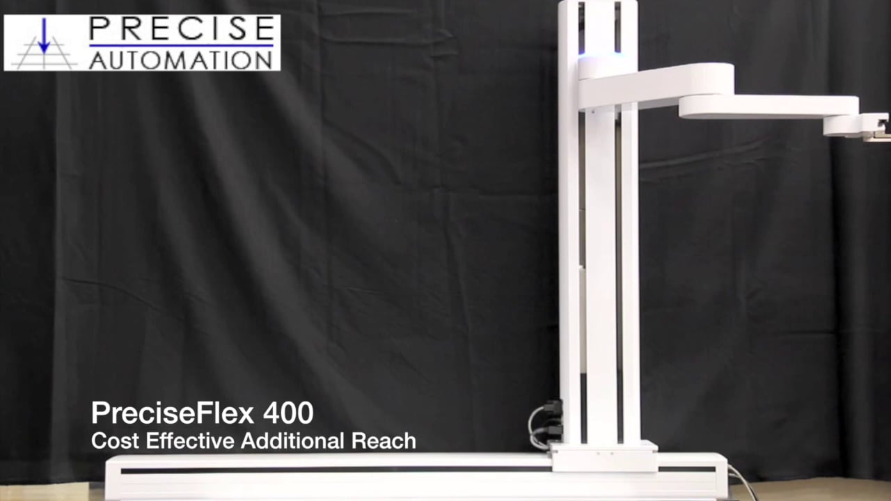 PreciseFlex 400 Collaborative Robot with Linear Rail by Precise Automation on Vimeo
