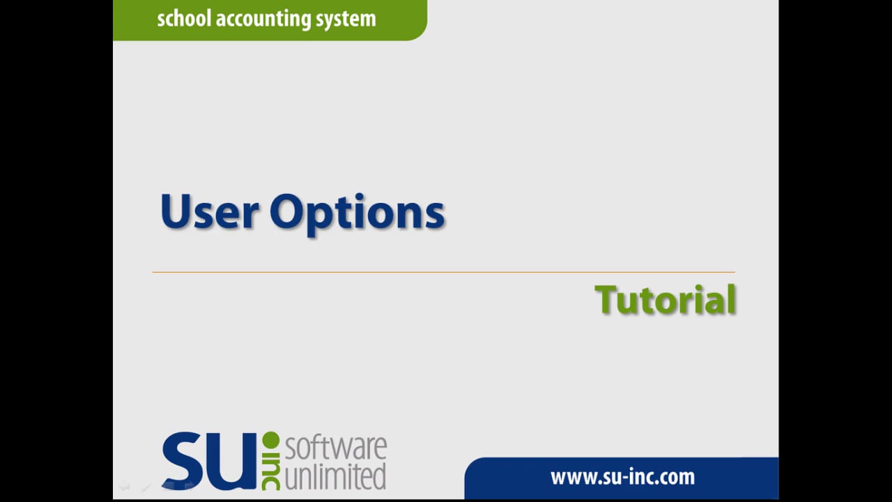 Training Tutorials - User Options on Vimeo