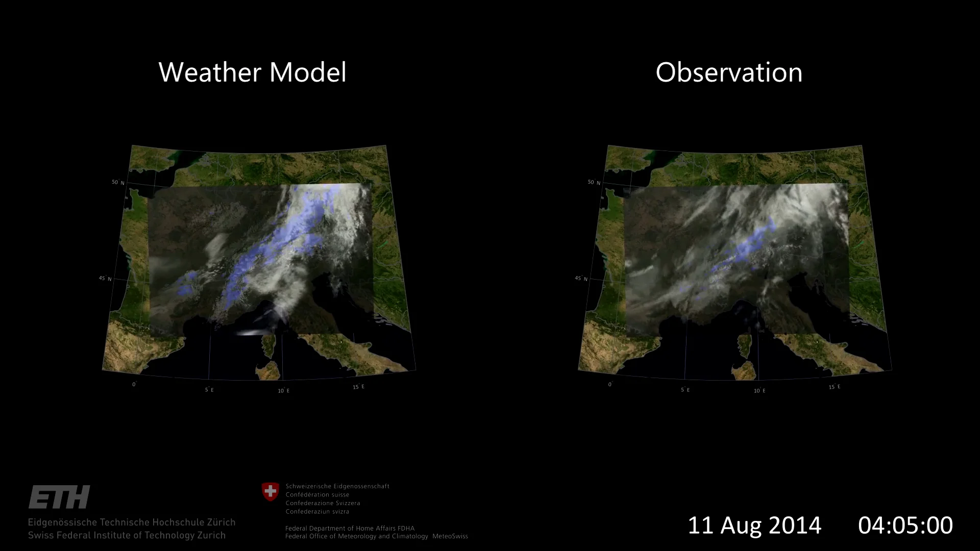 High resolution weather model (COSMO-1) vs. satellite and weather radar ...