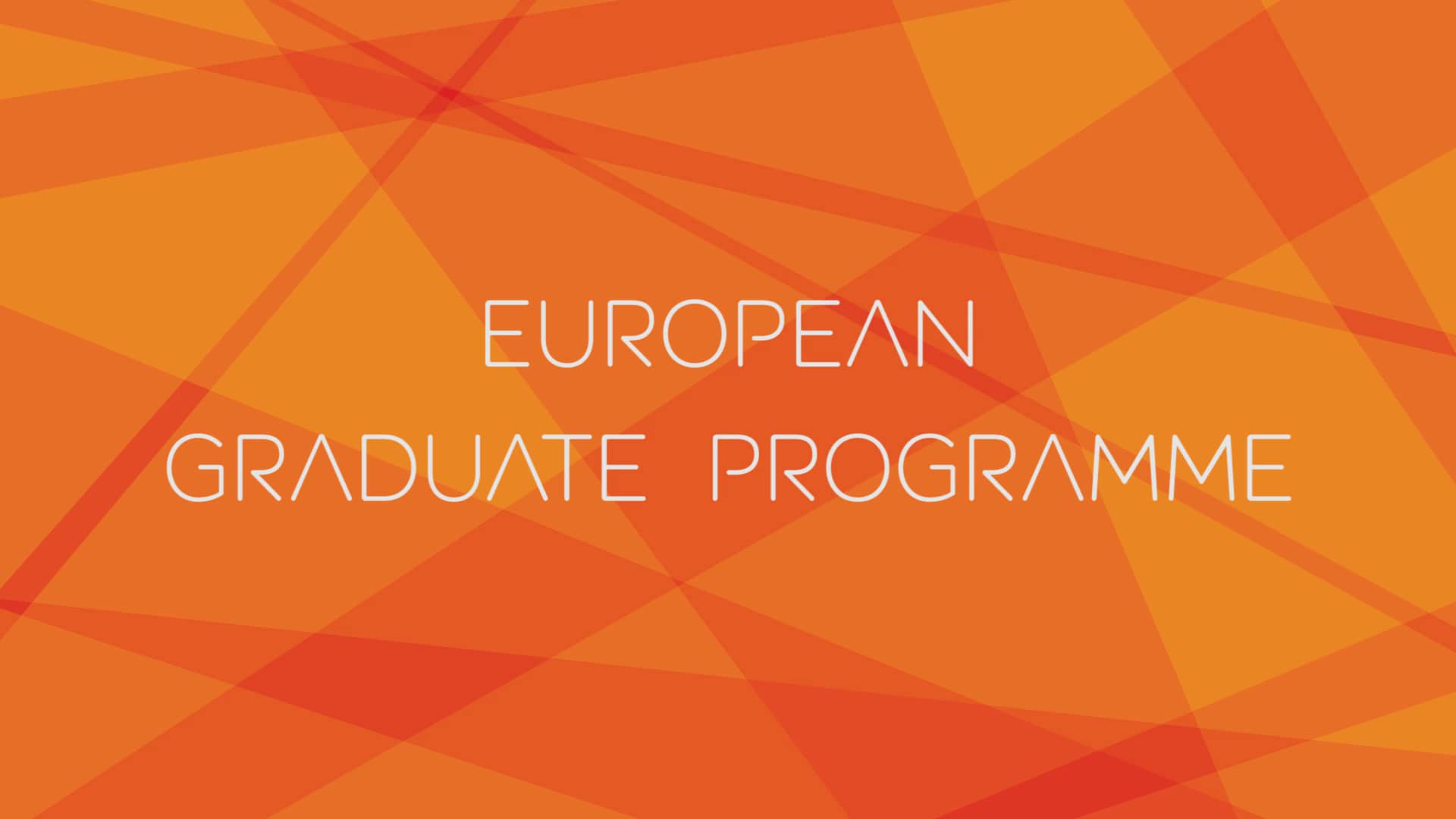 European Graduate Programme on Vimeo