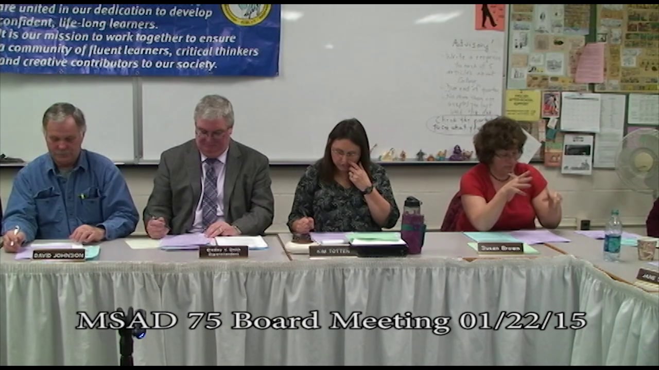 EDU msad 75 Board Meeting 22Jan15 on Vimeo