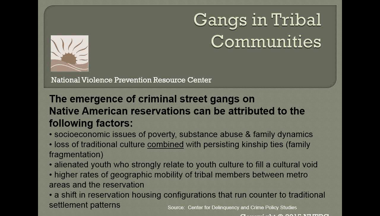 Gangs in Tribal Communities on Vimeo