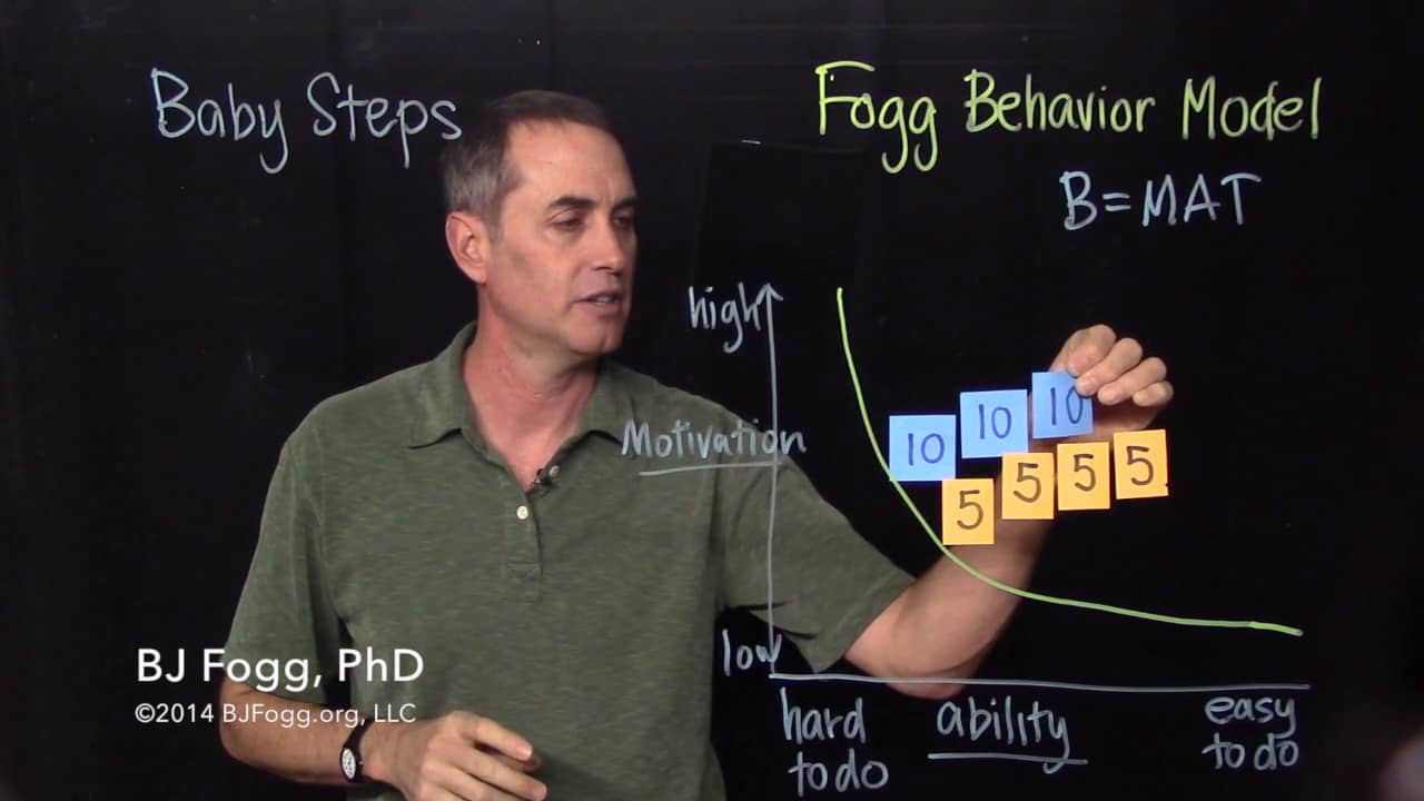 BJ Fogg explains baby steps in terms of the Fogg Behavior Model on Vimeo