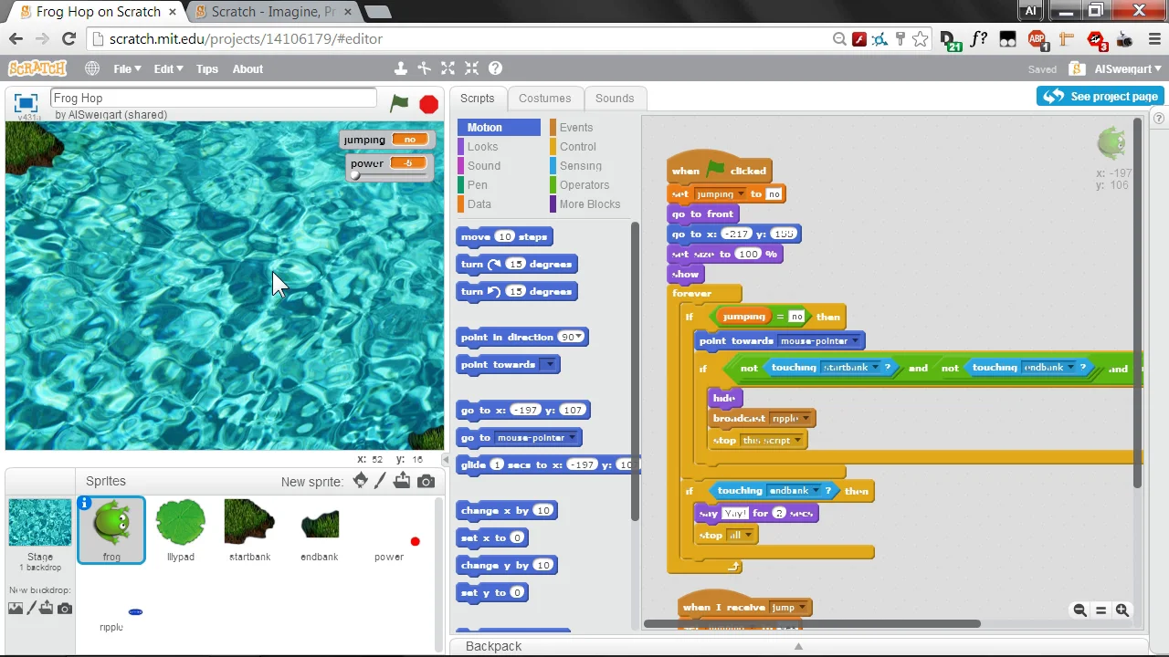 Frog Hop - Invent with Scratch 2.0 Screencast