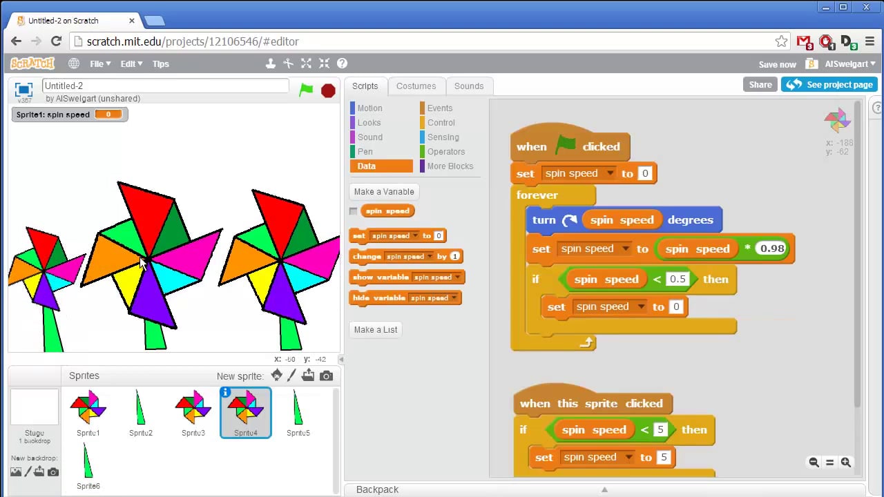 Pinwheel Demo - Invent with Scratch 2.0 Screencast on Vimeo