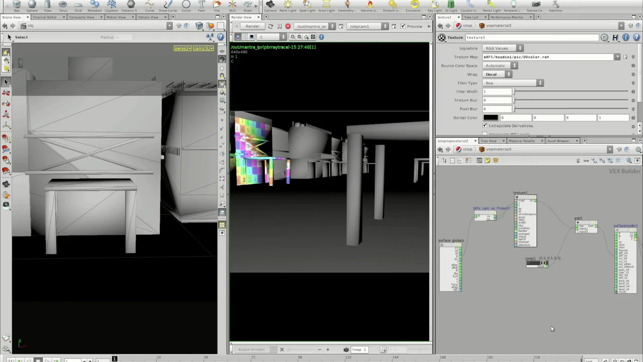 Houdini Uv Camera projection otl