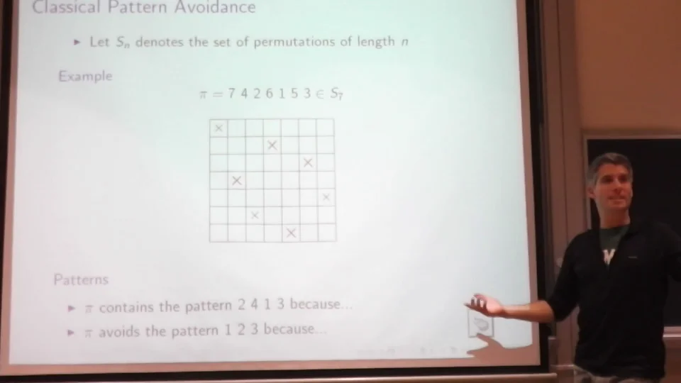 On two recent conjectures in pattern avoidance (Part 1) on Vimeo