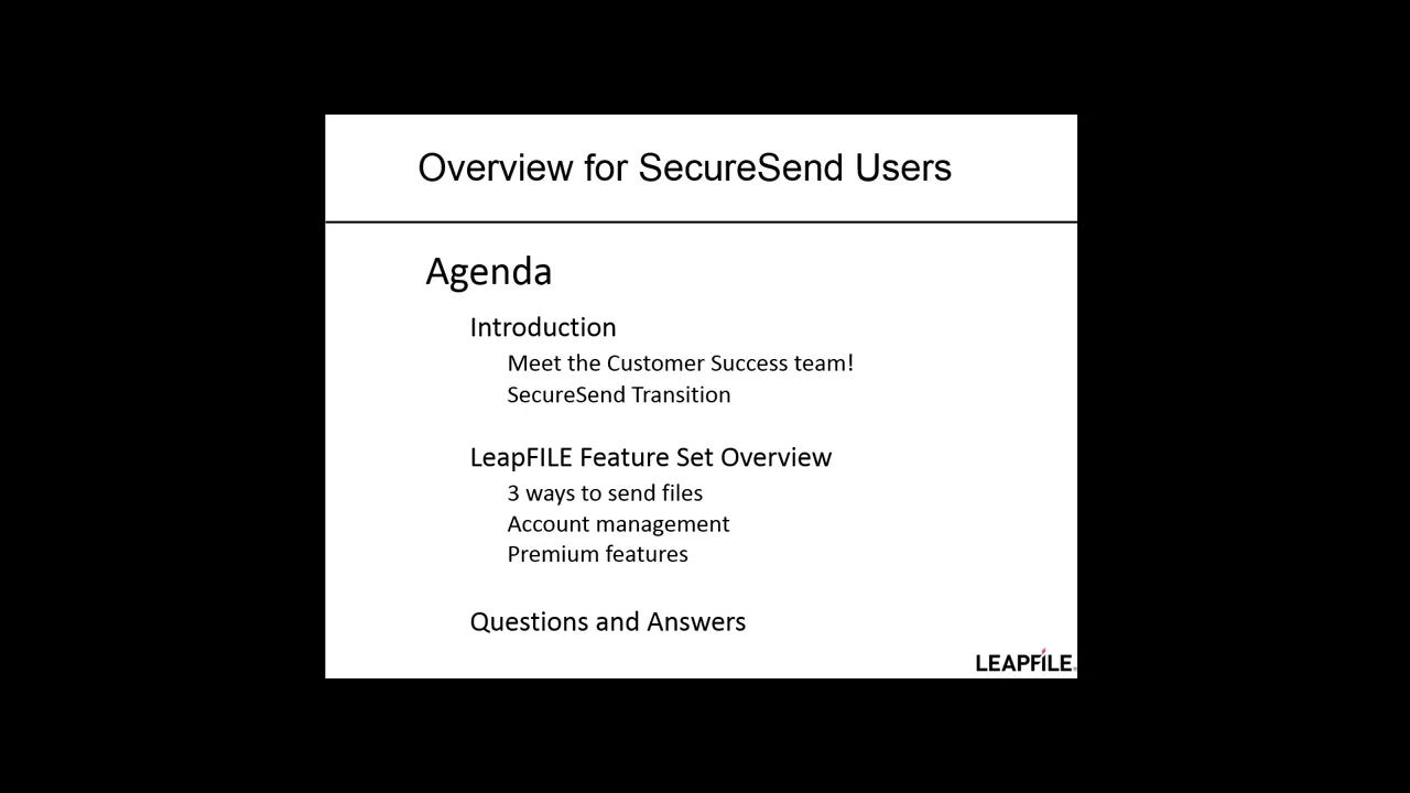LeapFILE Webinar Overview for SecureSend Users - February 10, 2015 in LeapFILE Tutorials on Vimeo